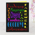 Large Goodbye Adios Cheerio 8 x 10 Farewell Card | Zazzle