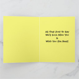 Large Goodbye Adios Cheerio 8 x 10 Farewell Card | Zazzle