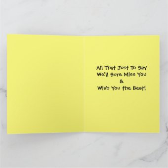 Large Goodbye Adios Cheerio 8 x 10 Farewell Card | Zazzle