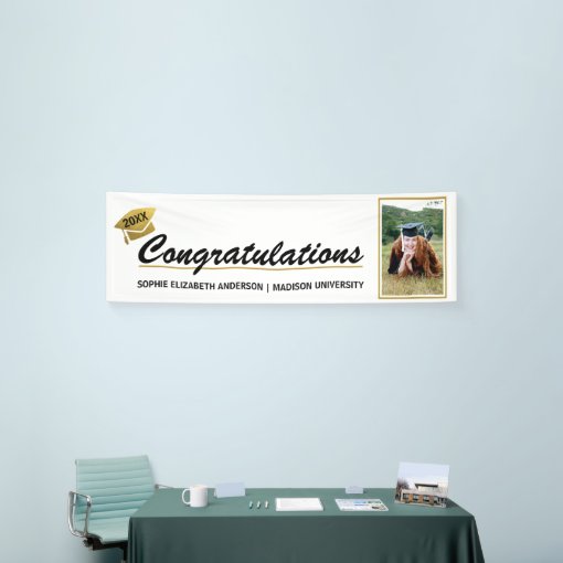 Large Graduation Banner Congratulation Photo | Zazzle