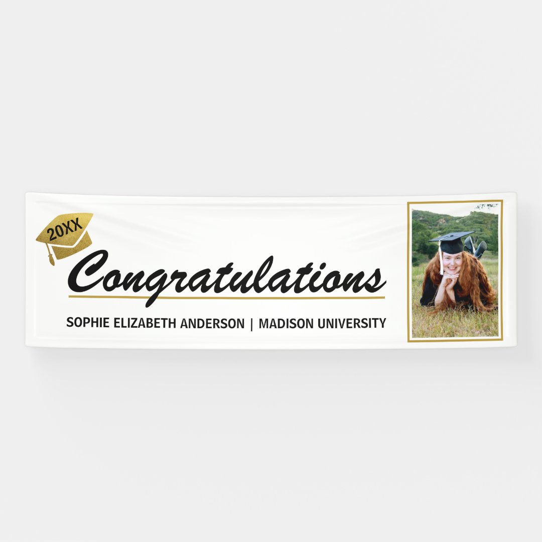 Large Graduation Banner Congratulation Photo | Zazzle