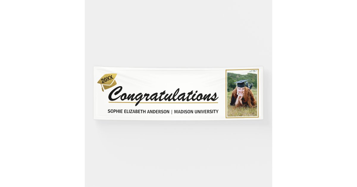 Large Graduation Banner Congratulation Photo | Zazzle