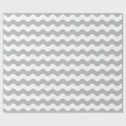 Large Gray and White Waves Wrapping Paper | Zazzle