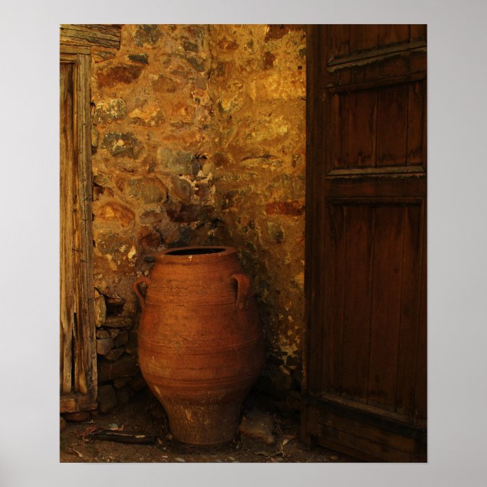 Large Greek Cretan pottery storage jar - pithos Poster | Zazzle
