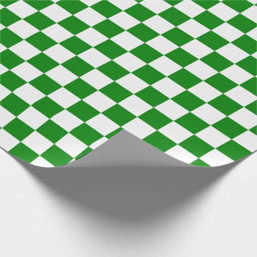 Large Green and White Checks Wrapping Paper | Zazzle