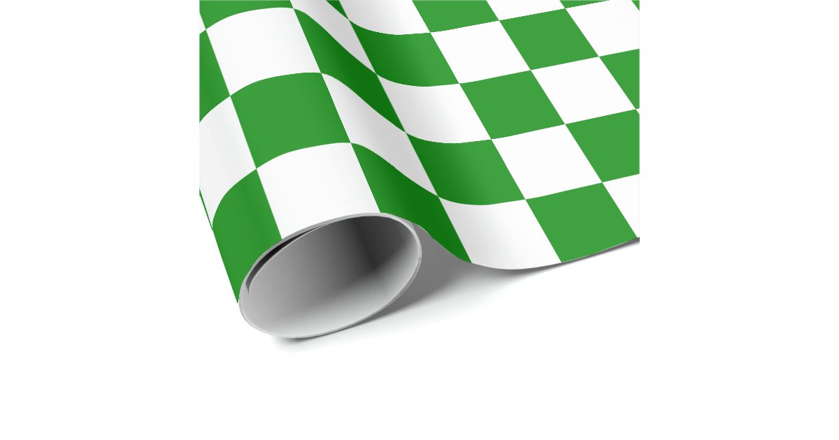 Large Green and White Checks Wrapping Paper | Zazzle