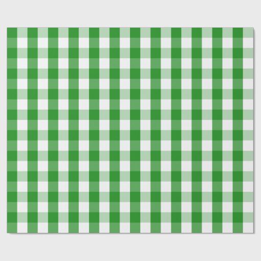 Large Green and White Gingham Wrapping Paper | Zazzle