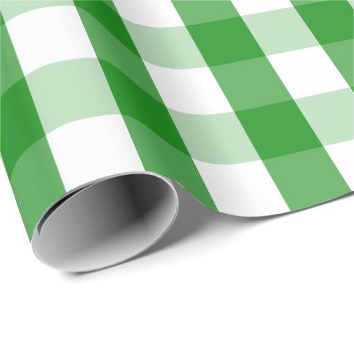 Large Green and White Gingham Wrapping Paper | Zazzle