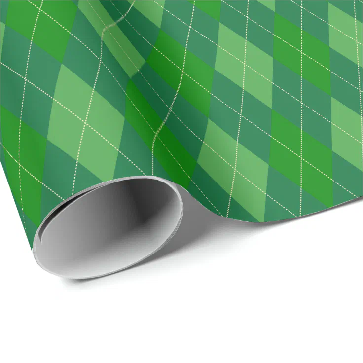 Large Green Tones Argyle Wrapping Paper | Zazzle
