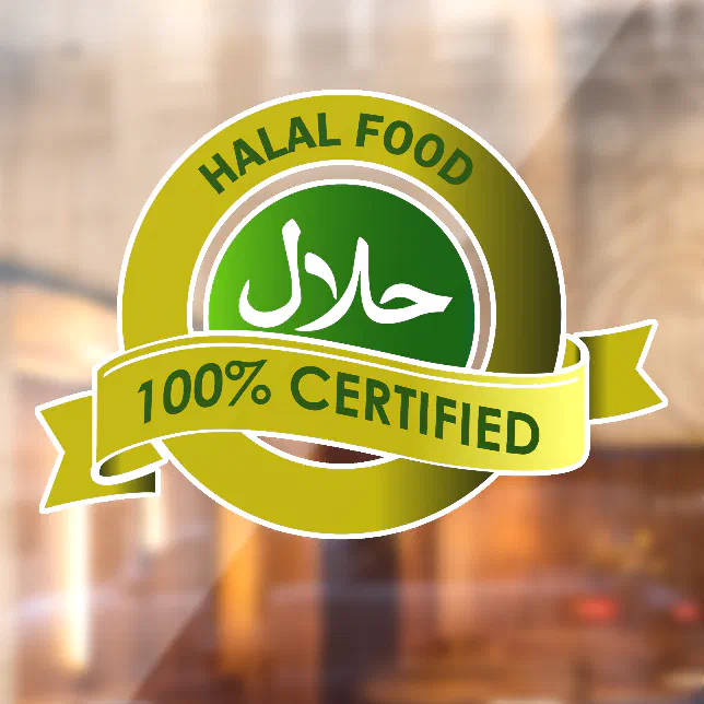 Large Halal Food Business Window Sticker Decal | Zazzle