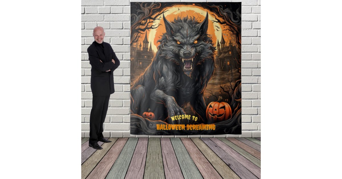 Large Halloween Werewolf Hanging Backdrop | Zazzle