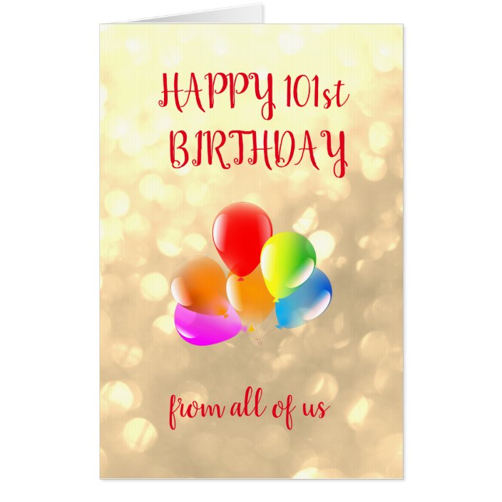 Large Happy 101st Birthday design Card | Zazzle.com