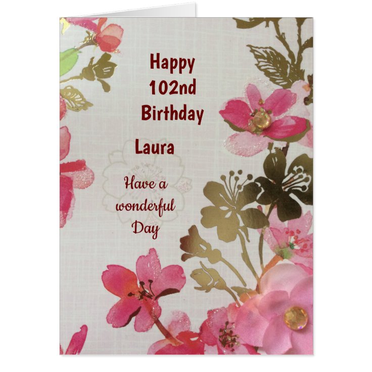 Large Happy 102nd Birthday Card | Zazzle
