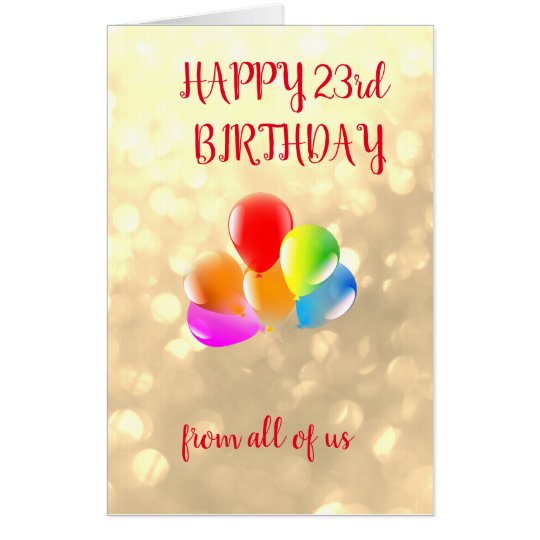 Large Happy 23rd Birthday Card | Zazzle.com