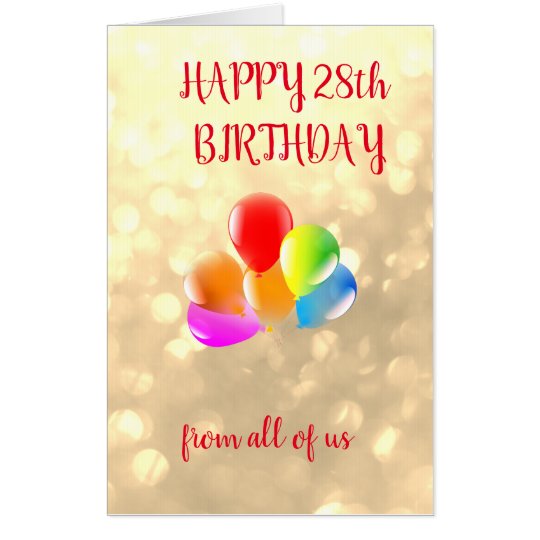 Large Happy 28th Birthday Card | Zazzle.com