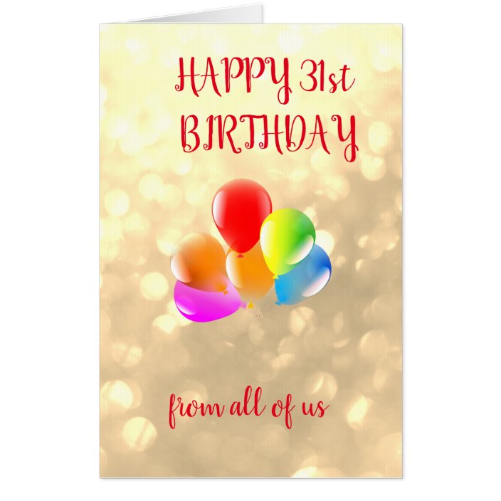 Large Happy 31st Birthday Card | Zazzle.com