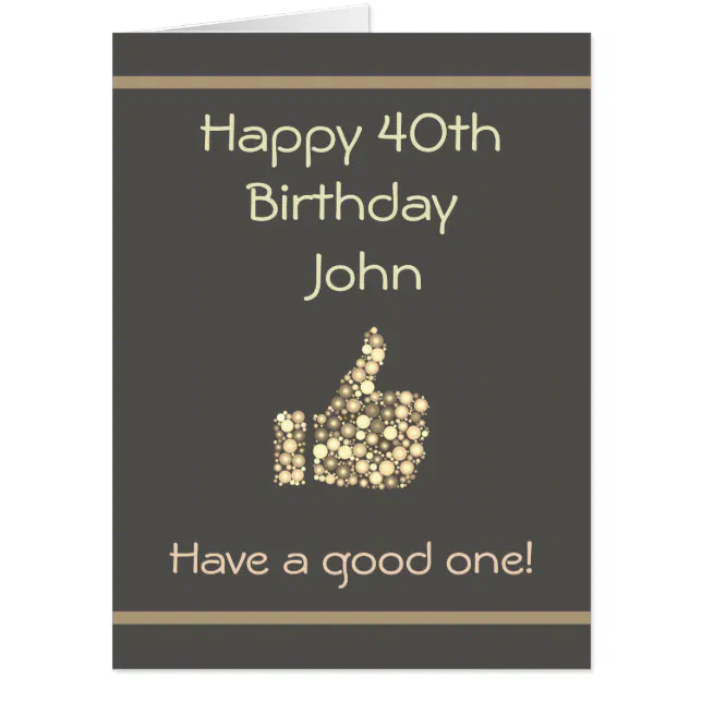 Large Happy 40th Birthday Card | Zazzle