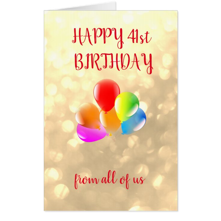 Large Happy 41st Birthday Card | Zazzle