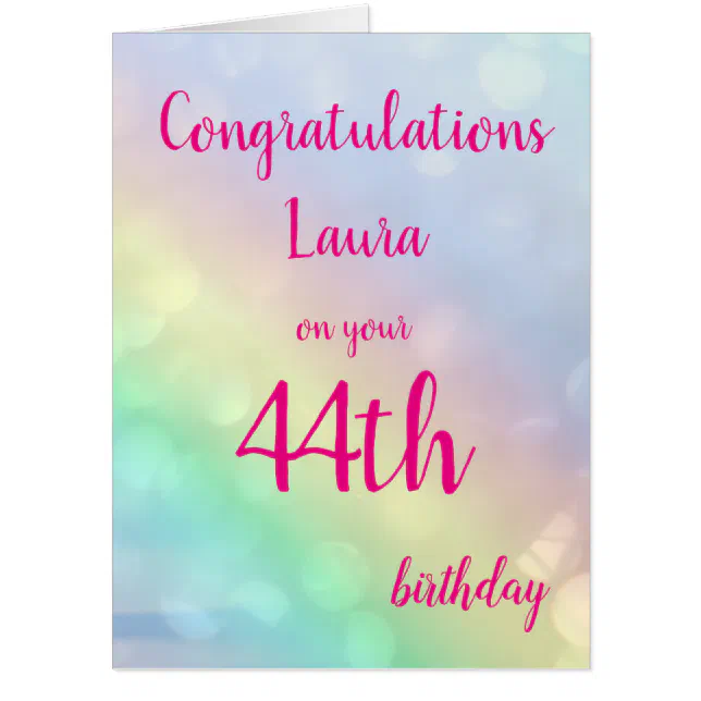 Large Happy 44th Birthday design greeting Card | Zazzle