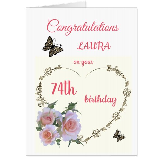 Large Happy 74th Birthday design greeting Card | Zazzle.com