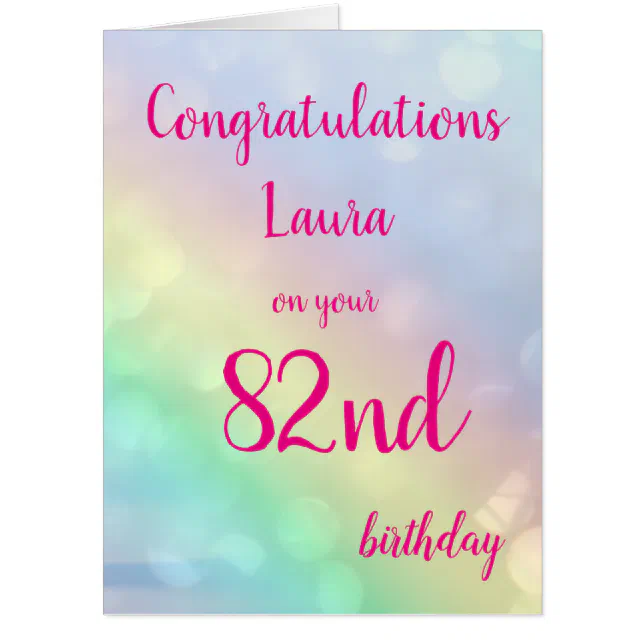 Large Happy 82nd Birthday design greeting Card | Zazzle