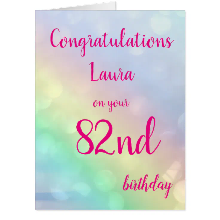 Large Happy 82nd Birthday design greeting Card | Zazzle