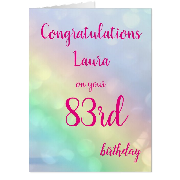Large Happy 83rd Birthday design greeting Card | Zazzle.com