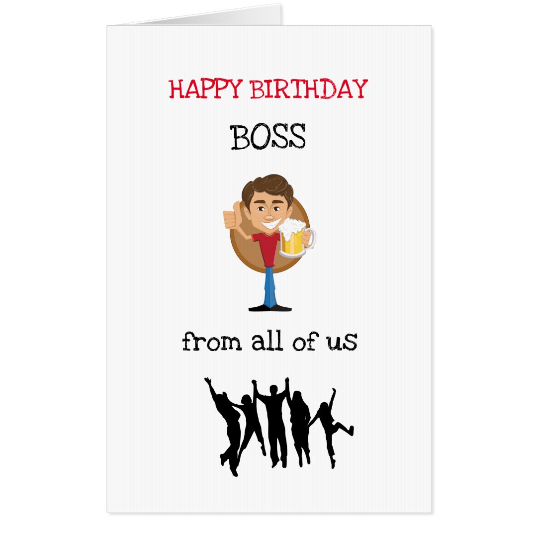 Large Happy Birthday Boss design Card | Zazzle