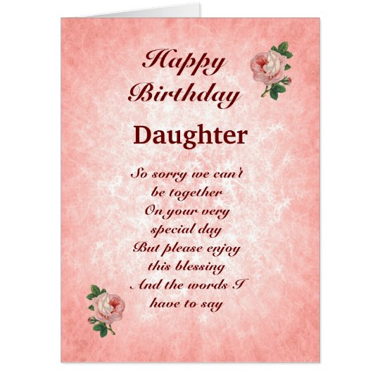 Large Happy Birthday Daughter Distance Greeting Card Zazzle Large Happy Birthday Daughter Distance Greeting Card Zazzle