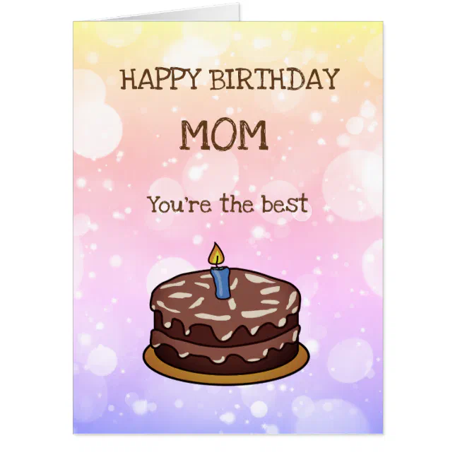 Large Happy Birthday Mom design Card | Zazzle