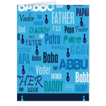 Large Happy Father's Day Card-Father in Languages Card | Zazzle