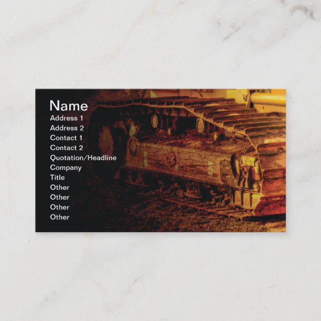 large heavy duty construction equipment business card | Zazzle