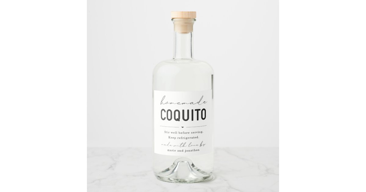 Large Homemade Coquito Bottle Label | Zazzle