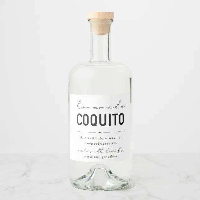 Large Homemade Coquito Bottle Label | Zazzle
