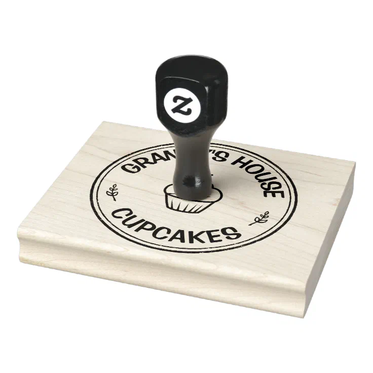 Large Homemade Food Bakery Personalized Logo Rubber Stamp | Zazzle