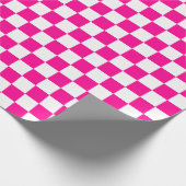 Large Hot Pink and White Checks Wrapping Paper | Zazzle