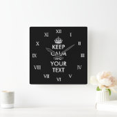 Large keep calm and your text wall clock | Zazzle