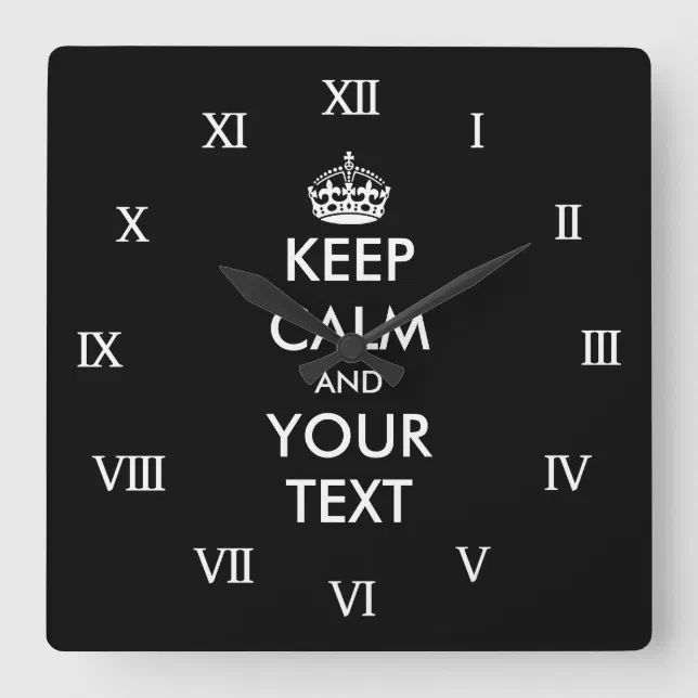 Large keep calm and your text wall clock | Zazzle