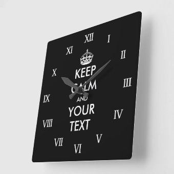 Large keep calm and your text wall clock | Zazzle