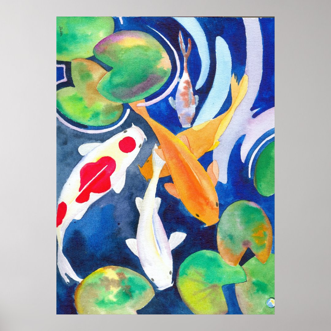 large Koi pond Poster | Zazzle
