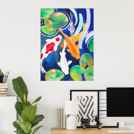 large Koi pond Poster | Zazzle