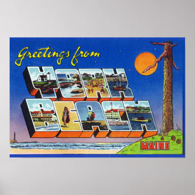 Large Letter Scenes, Greetings From 3 Poster | Zazzle