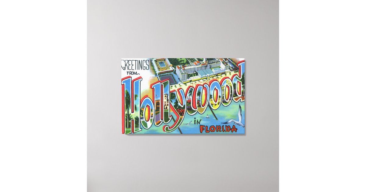 Large Letter Scenes, Greetings From 5 Canvas Print | Zazzle