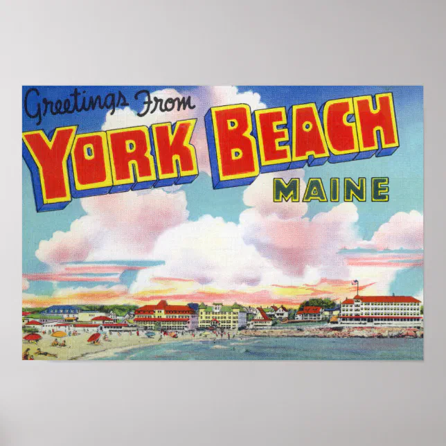 Large Letter Scenes, Greetings From Poster | Zazzle