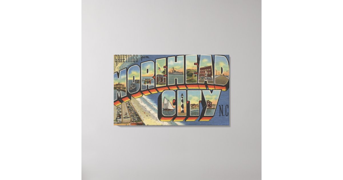 Large Letter Scenes - Morehead City, NC Canvas Print | Zazzle