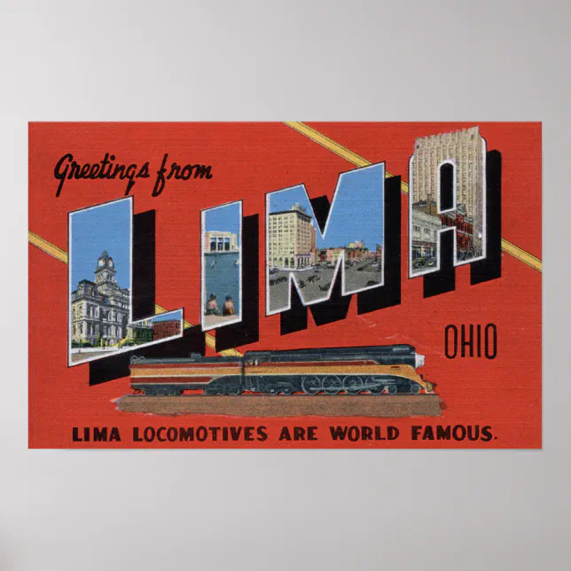 Large Letters - Lima Locomotives are World Poster | Zazzle