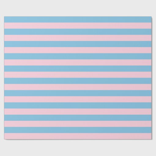 Large Light Blue and Light Pink Stripes Wrapping Paper | Zazzle