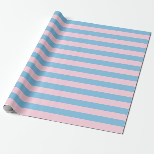 Large Light Blue and Light Pink Stripes Wrapping Paper | Zazzle.com