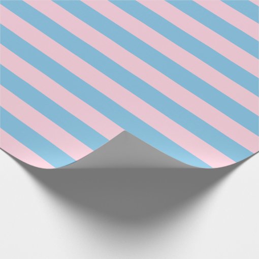 Large Light Blue and Light Pink Stripes Wrapping Paper | Zazzle