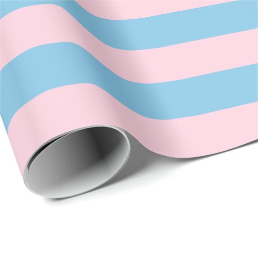 Large Light Blue and Light Pink Stripes Wrapping Paper | Zazzle